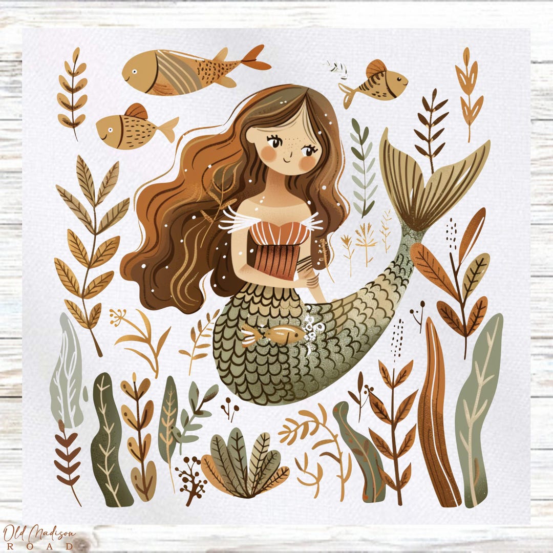 Beach Themed Fabric Panel - Mermaid Fabric Panel- Quilt Panel ...