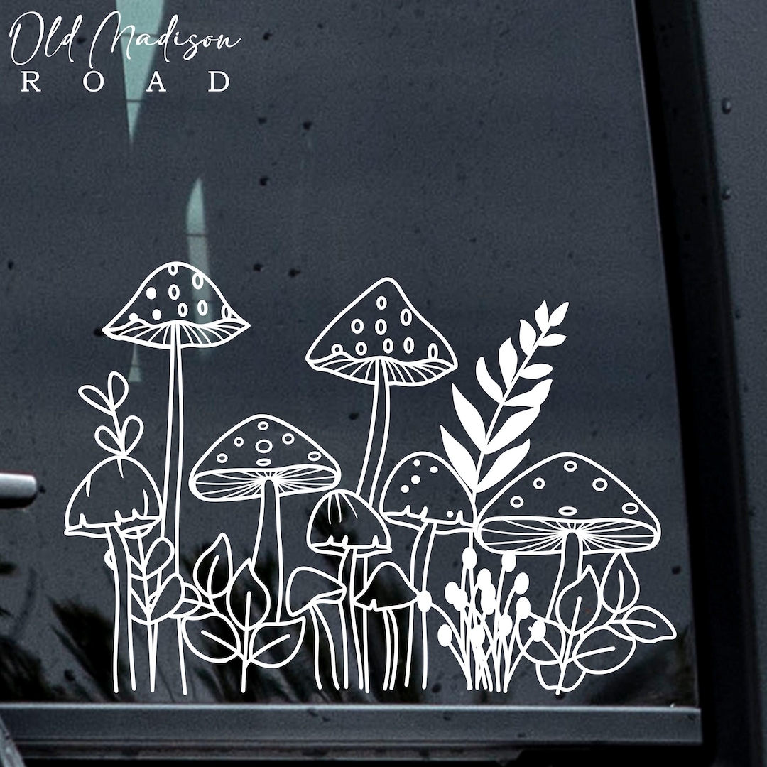Mushrooms Decal - Mushroom Border Decal - Toadstools Border Car Decal ...