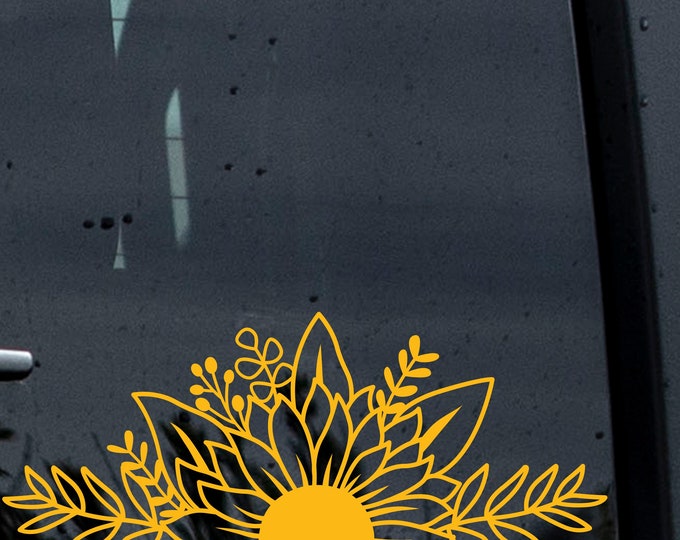 Sunflower Vinyl Decal - Etsy