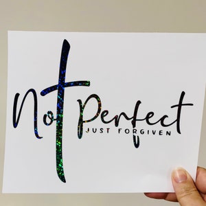 Not Perfect Just Forgiven Cross Decal, Christian Decal, God Car Decal ...