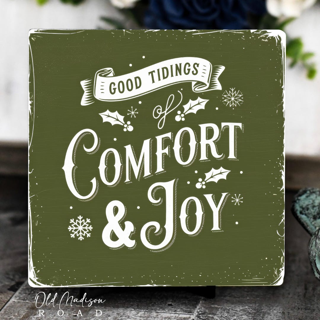 Christmas Sign - Christmas Sign - Comfort & Joy Christmas Sign - Metal ...