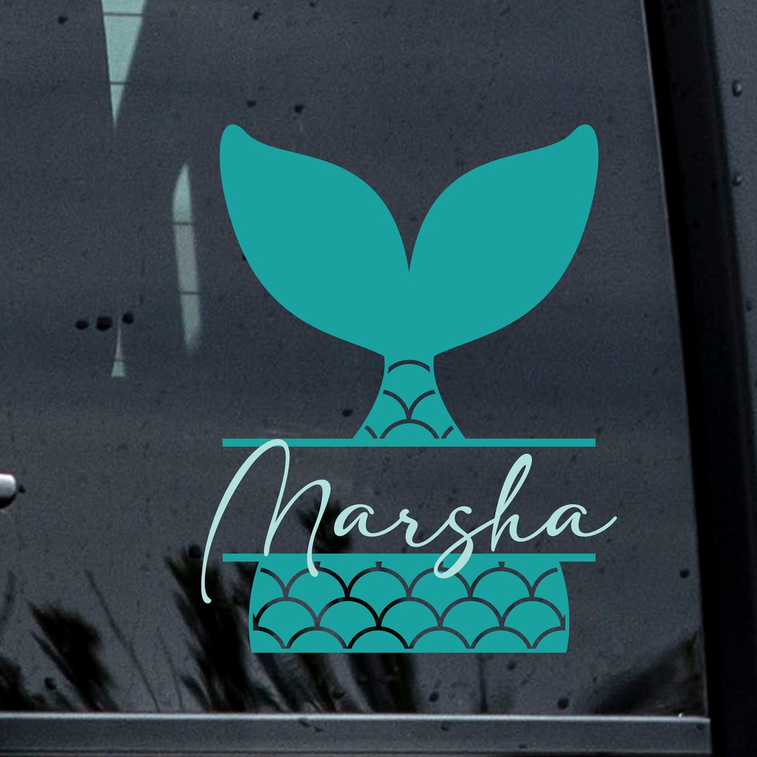 Mermaid Tail Name Decal Mermaid Tail Personalized Car Decal - Etsy