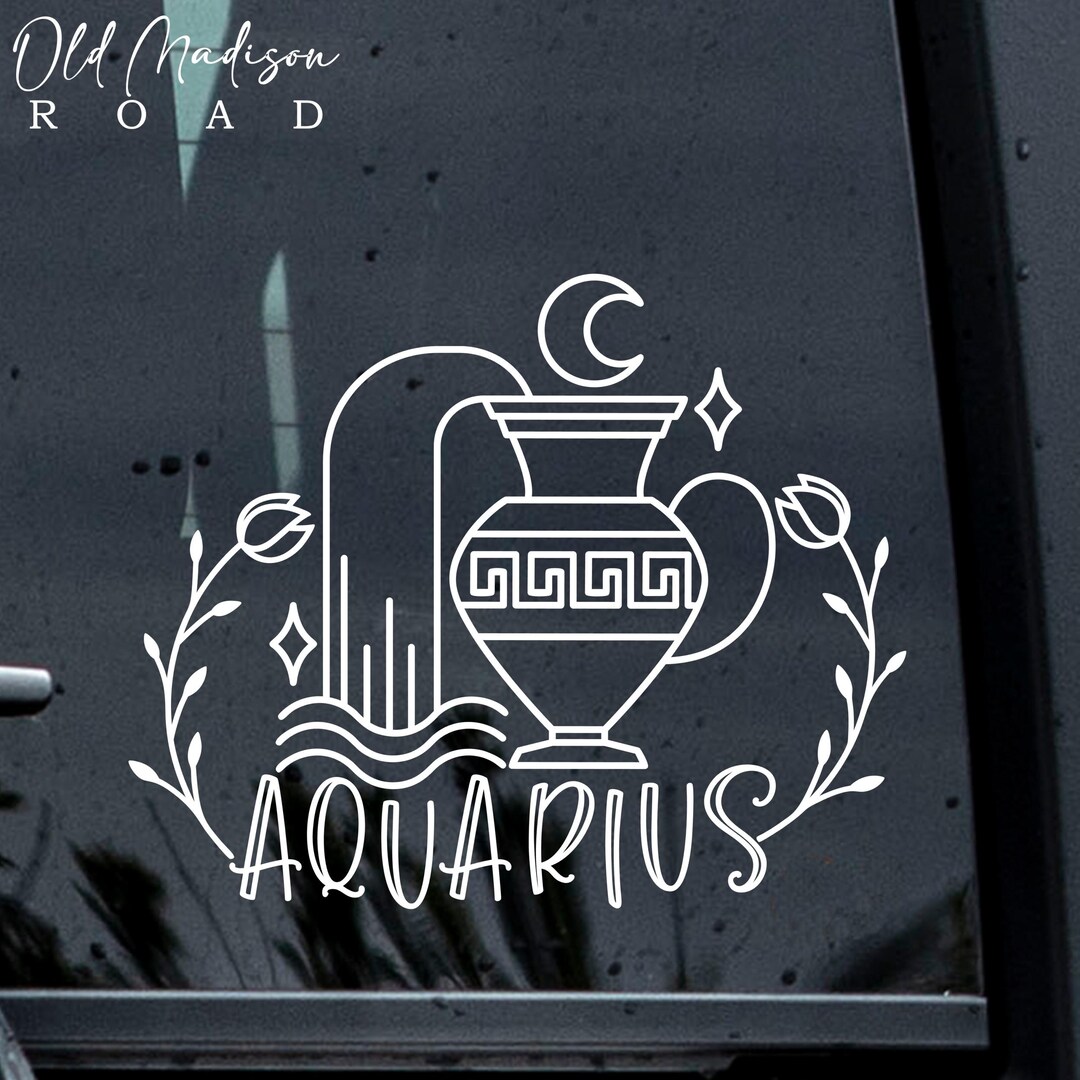 Aquarius Zodiac Decal - Aquarius Sticker - Zodiac Decal - Zodiac ...