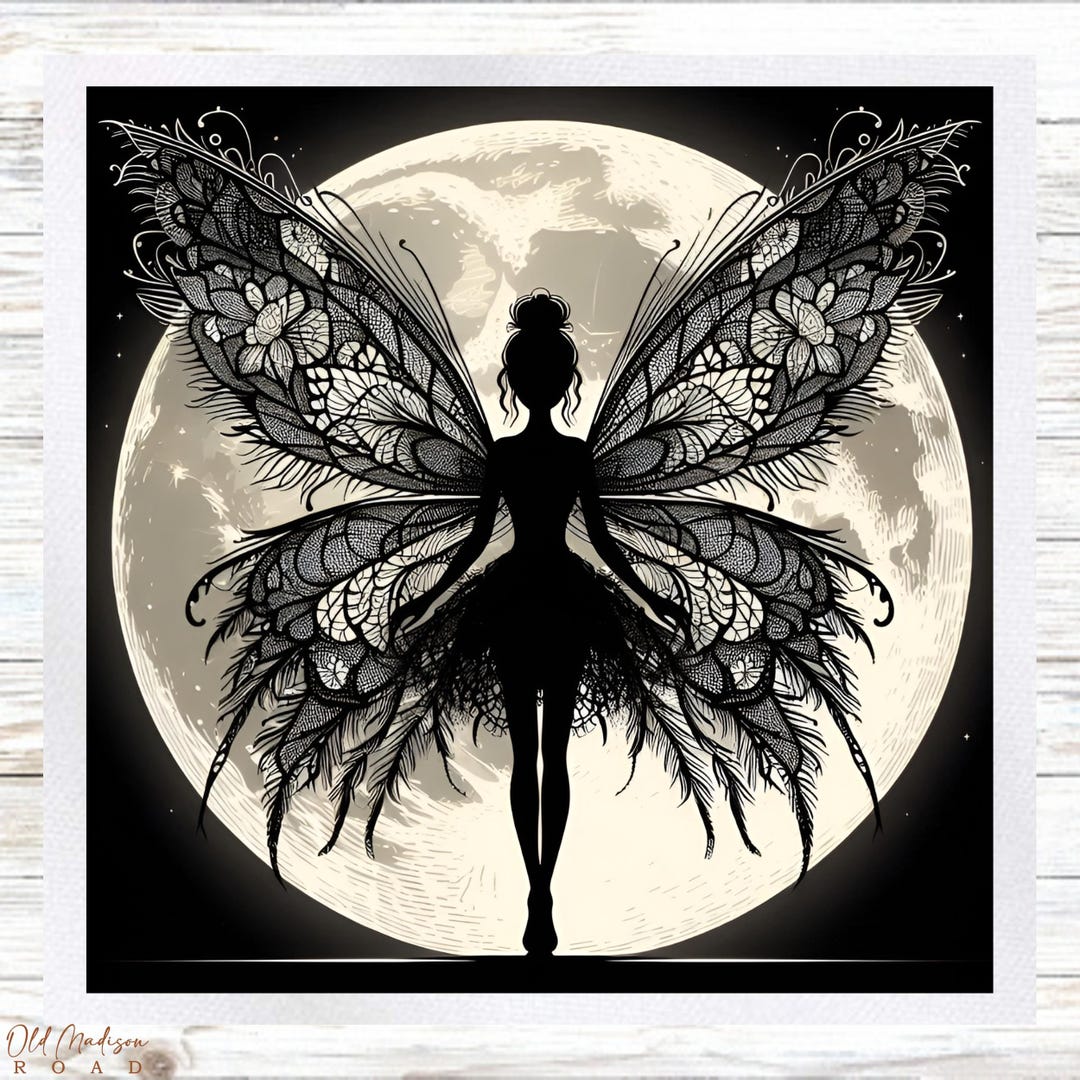 Moon Fabric Panel - Dark Fairy Fabric Panel - Quilt Panel - Quilting ...