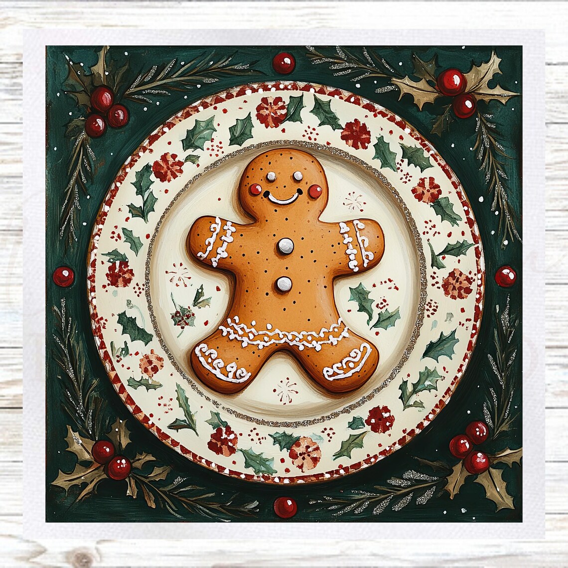 Christmas Fabric Panel - Gingerbread Man Fabric Panel - Quilt Panel ...