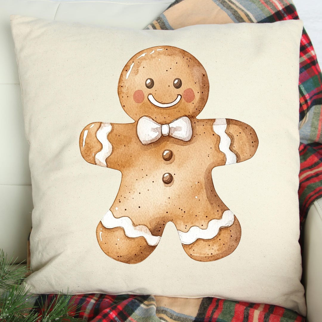 Christmas Pillow Cover - Gingerbread Man Pillow Cover - Christmas Decor ...