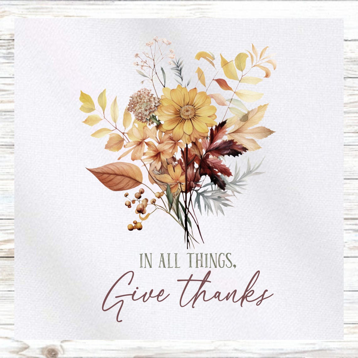 In All Things Give Thanks Floral Fabric Panel - Fabric Panel - Quilt ...
