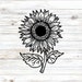 Sunflower Decal, Sunflower Car Decal, Sunflower, Simple Flower Decal ...