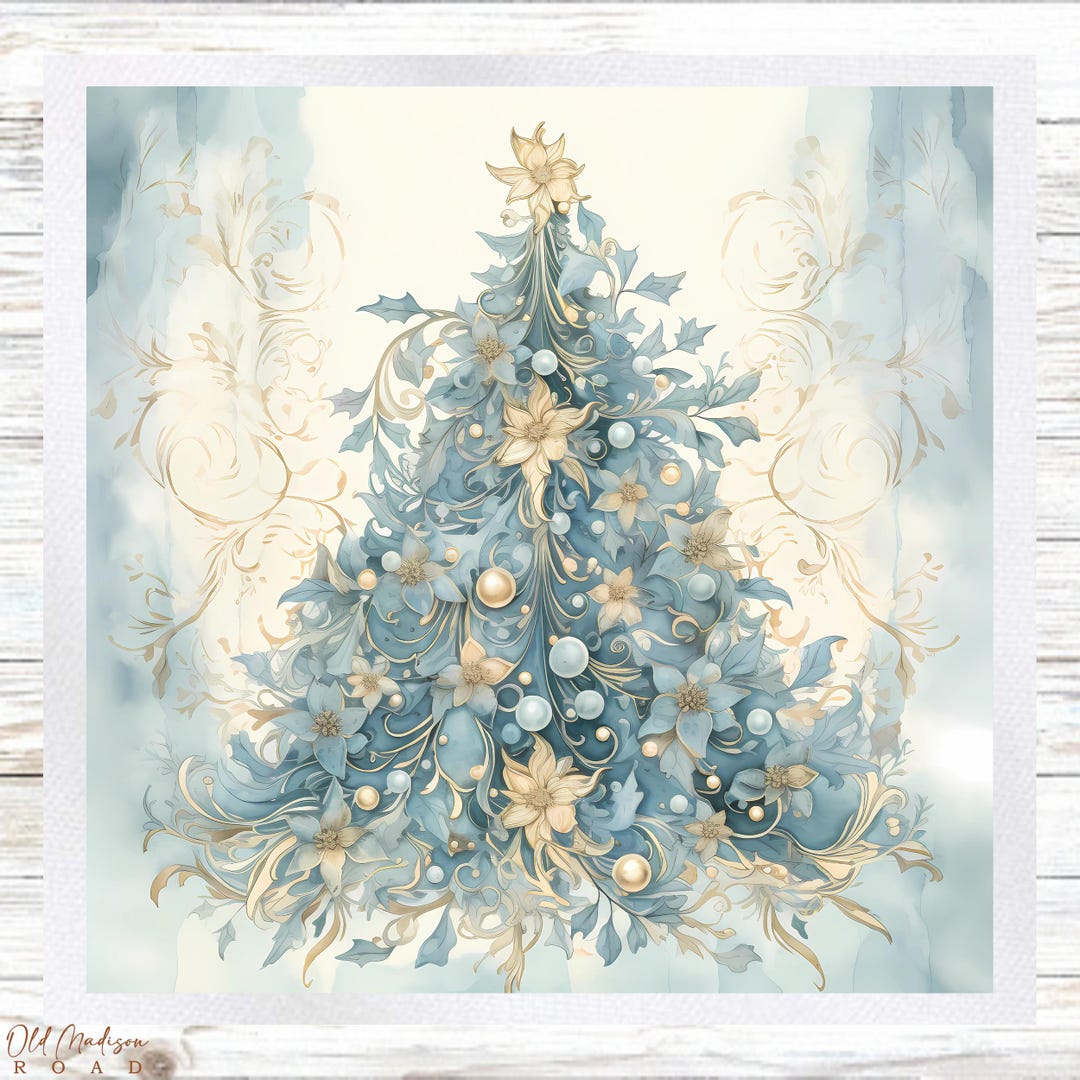 Christmas Fabric Panel - Light Blue Fabric Panel - Quilt Panel ...