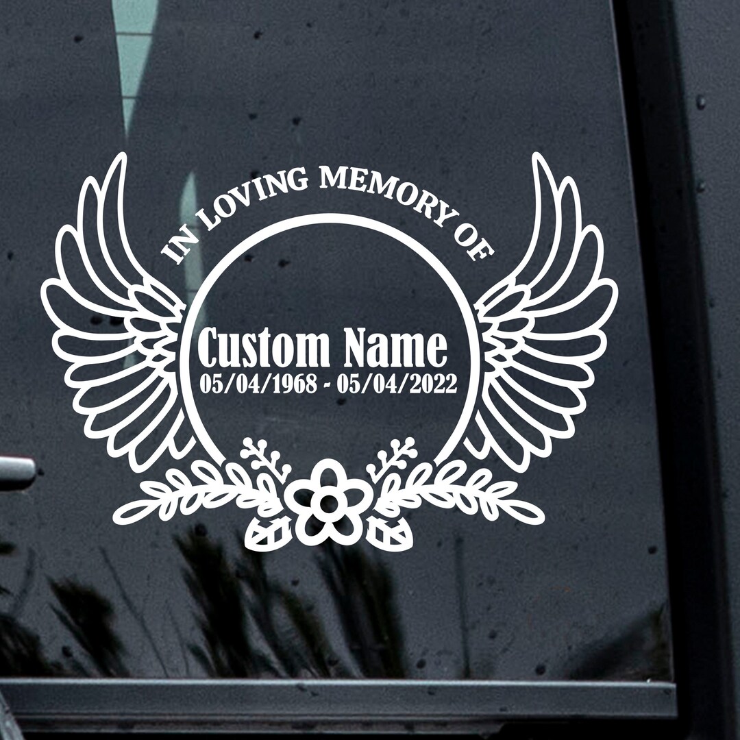 Memorial Car Decal, Bereavement Car Decal, in Loving Memory Memorial ...