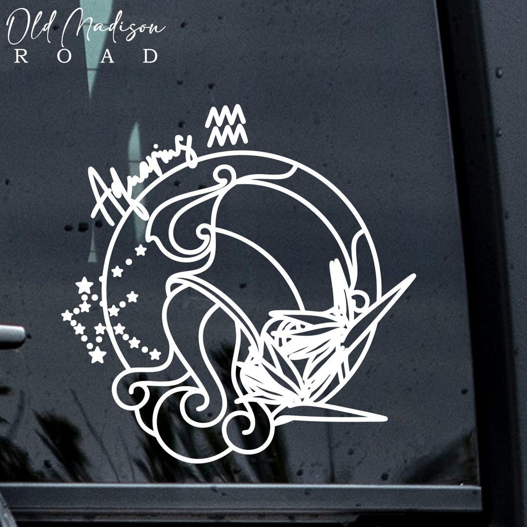 Aquarius Zodiac Decal - Aquarius Sticker - Zodiac Decal - Zodiac ...