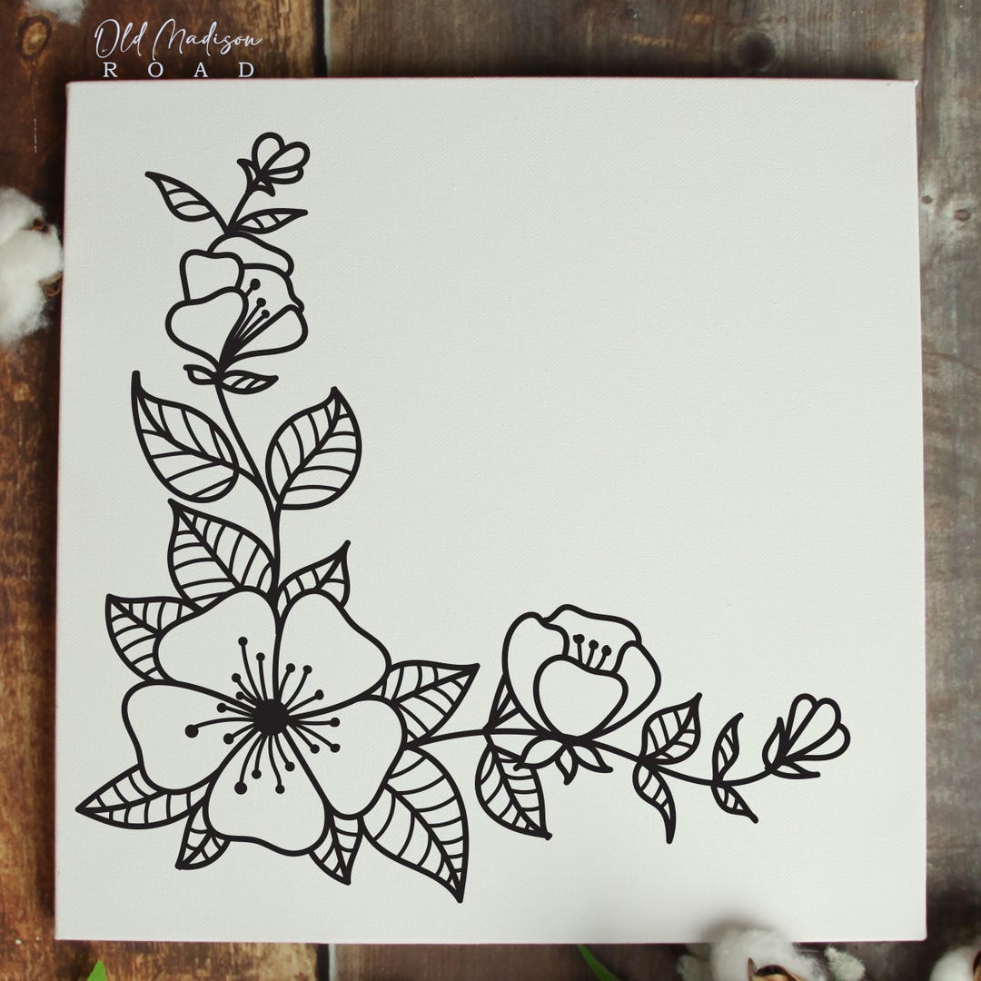 Wildflower Decal - Wildflower Corner Decal - Flower Corner Border Car ...