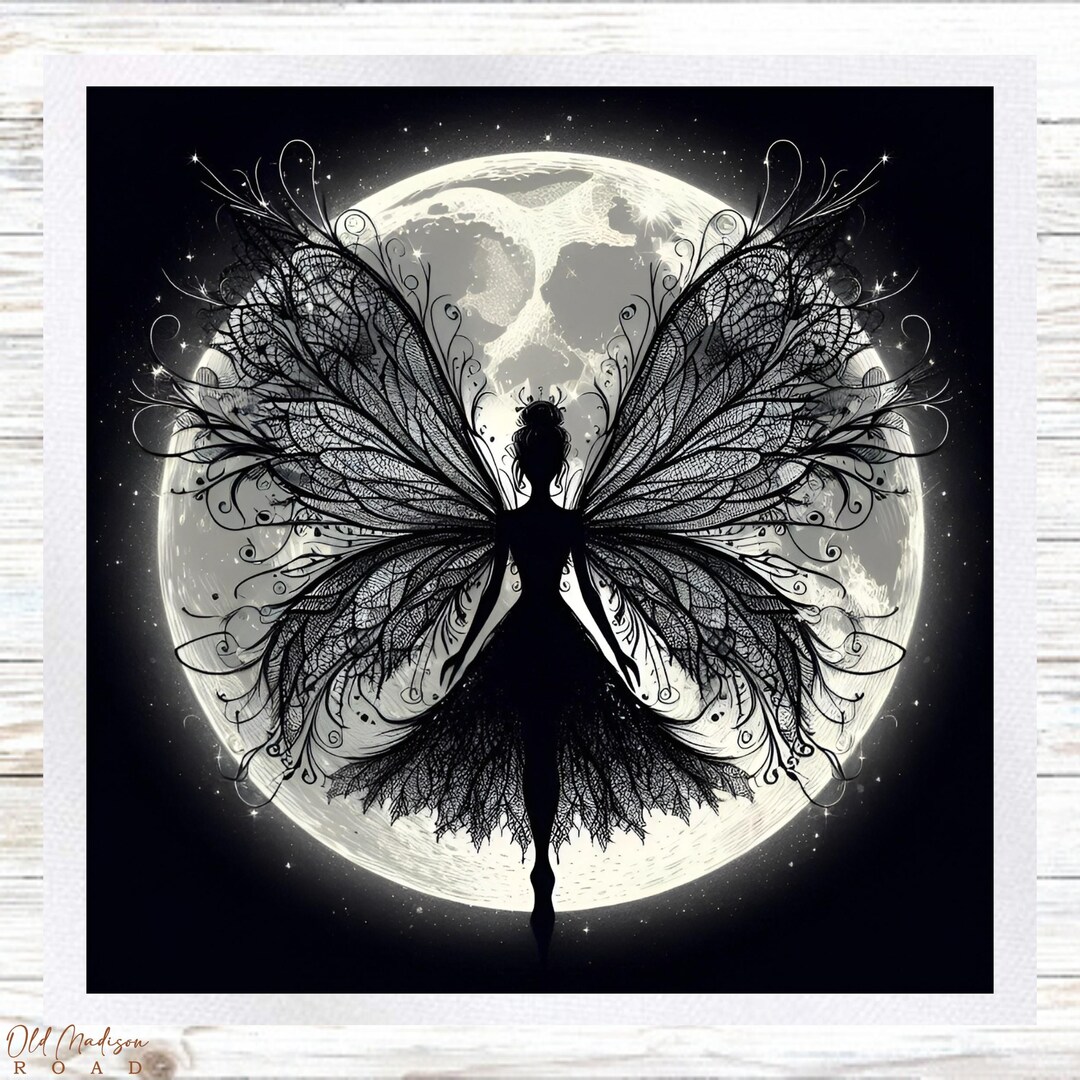 Moon Fabric Panel - Dark Fairy Fabric Panel - Quilt Panel - Quilting ...