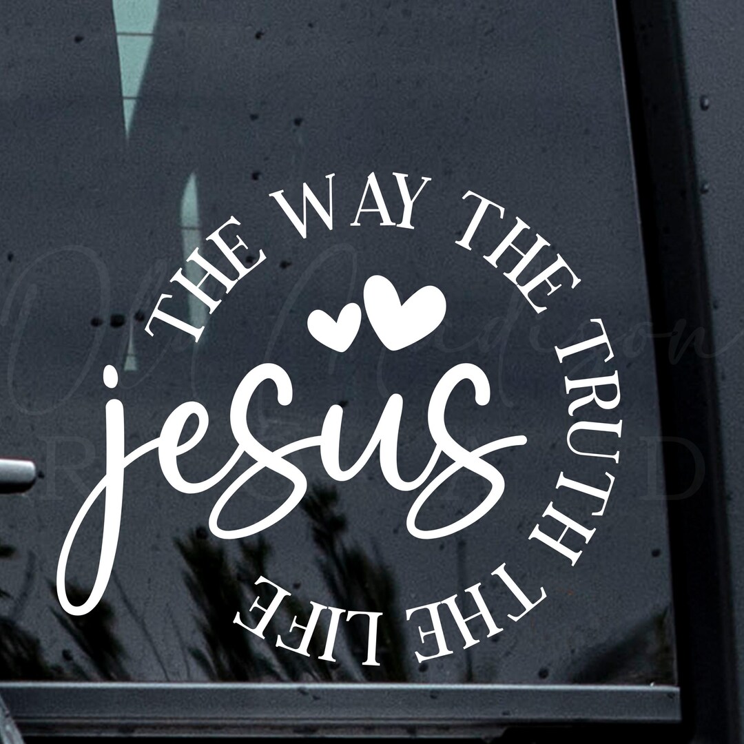 Jesus the Way Decal, Cross Decal, Christian Decal, God Car Decal ...