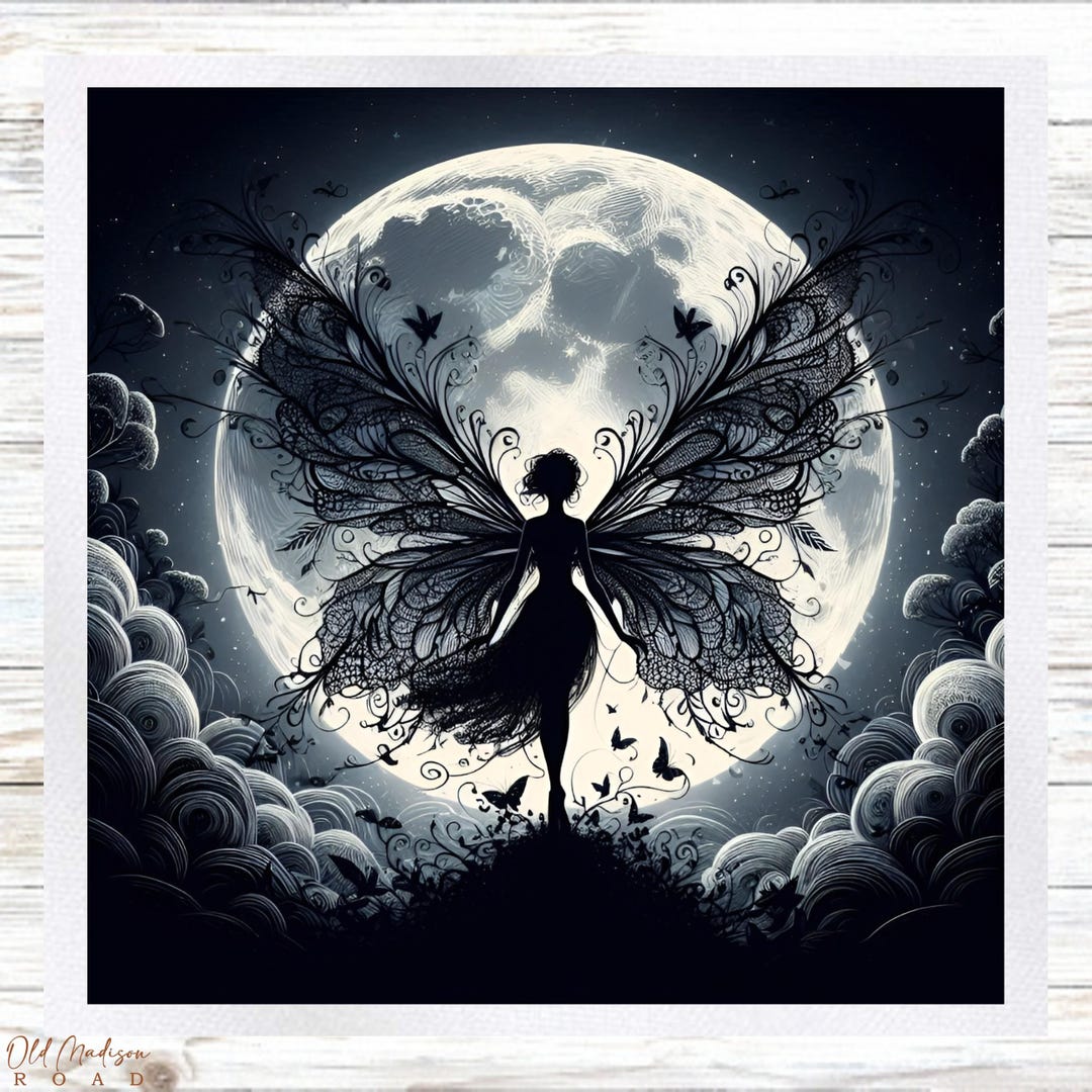 Moon Fabric Panel - Dark Fairy Fabric Panel - Quilt Panel - Quilting ...