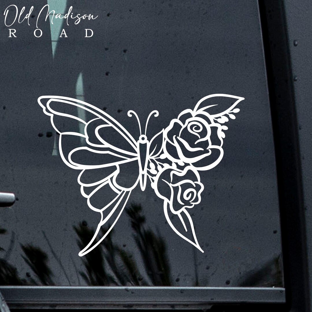 Butterfly Decal - Butterfly Car Decal - Butterfly - Simple Butterfly ...