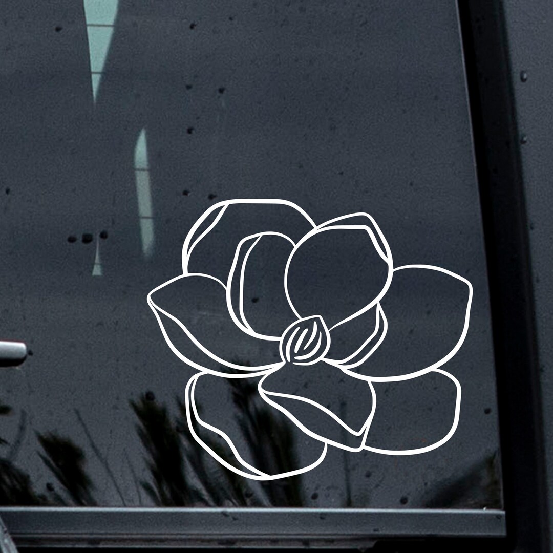 Magnolia Decal, Magnolia Car Decal, Magnolia, Simple Flower Decal ...