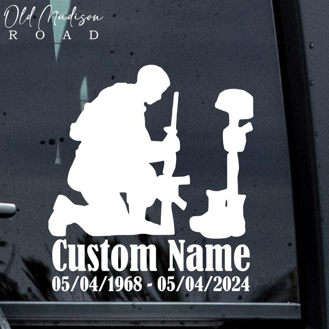 Fallen Soldier Memorial Decal - Soldier Bereavement Decal - Memorial ...