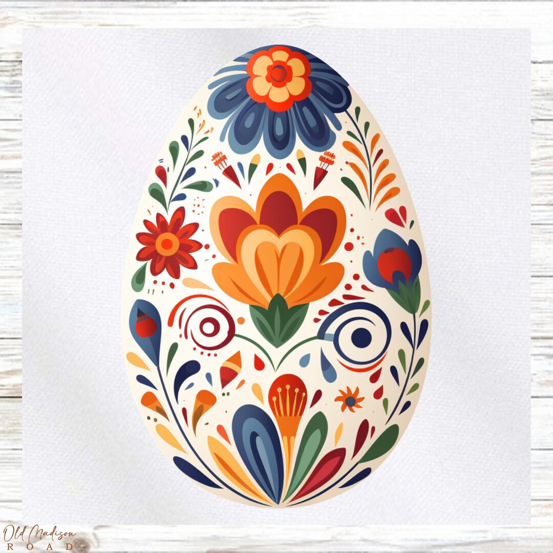 Easter Themed Fabric Panel - Folk Art Egg Fabric Panel - Quilt Panel ...