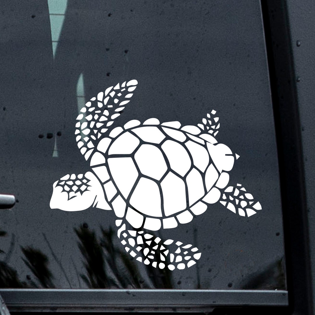 Sea Turtle Decal, Sea Turtle Vinyl Decal, Sea Turtle Car Decal, Glitter ...