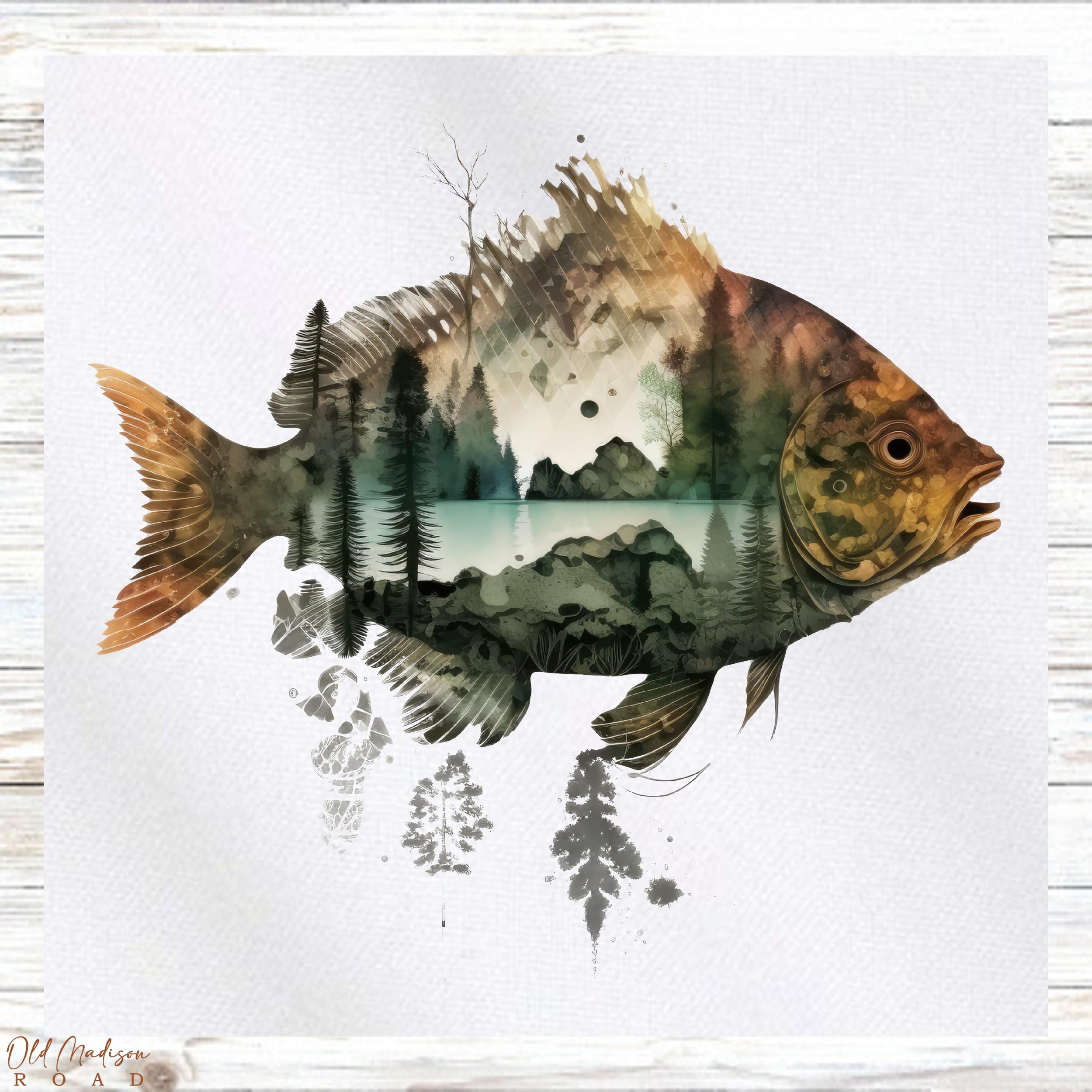 Fish Fabric Panel - Wildlife Fabric Panel - Quilt Panel - Quilting ...
