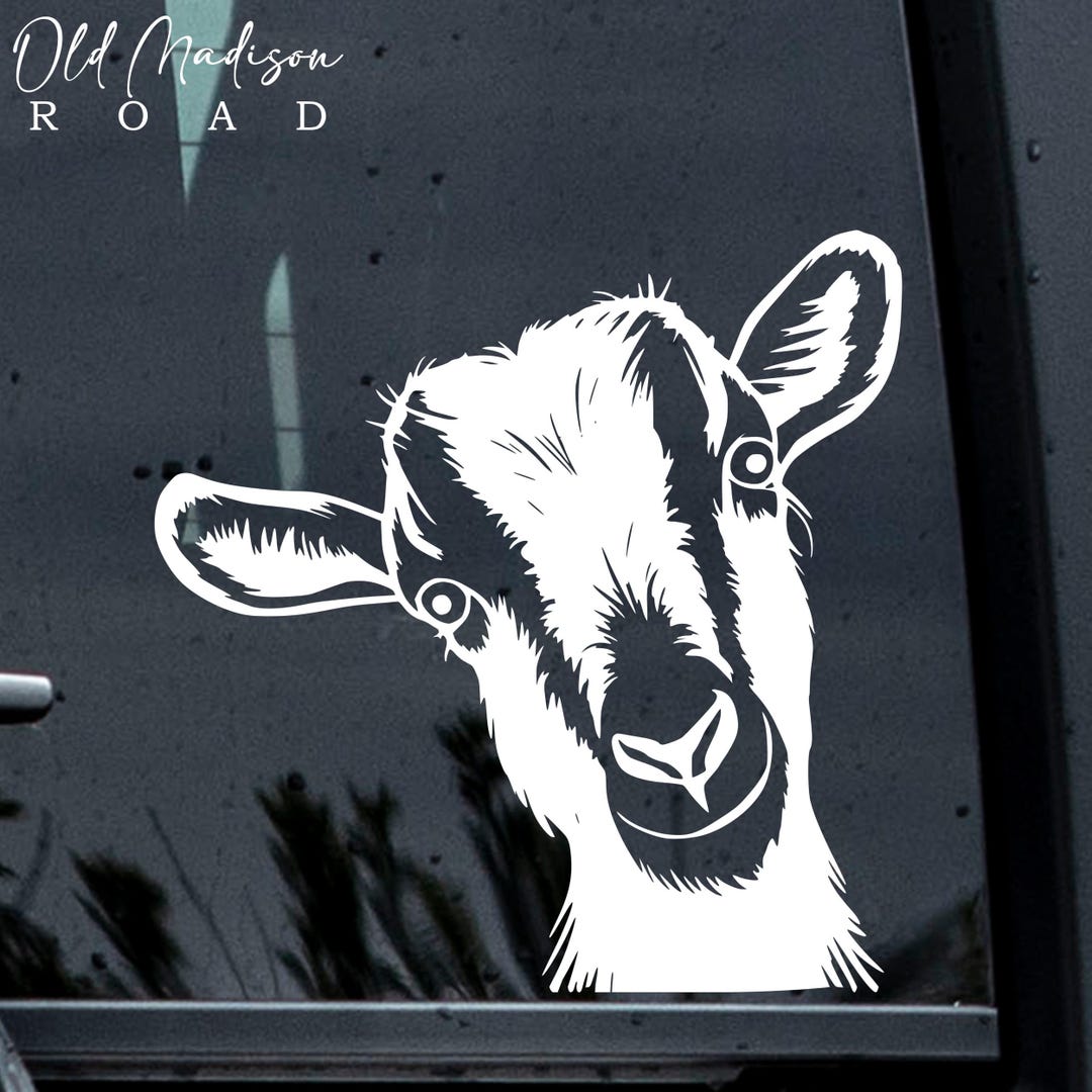 Goat Decal, Peeking Goat Decal, Country Decal, Goat Car Decal, Goat Car ...