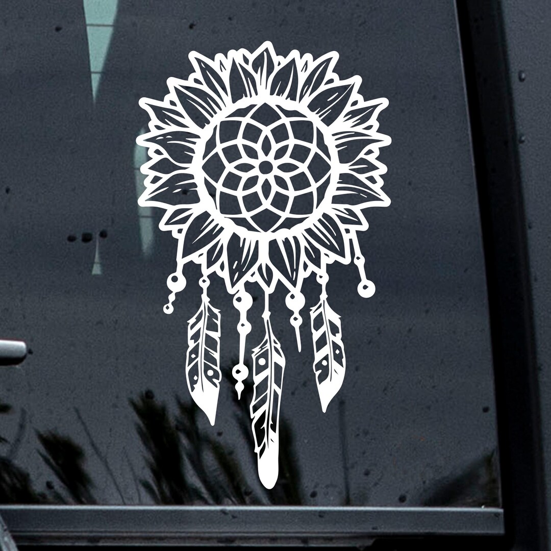 Sunflower Decal, Sunflower Car Decal, Sunflower, Simple Flower Decal ...