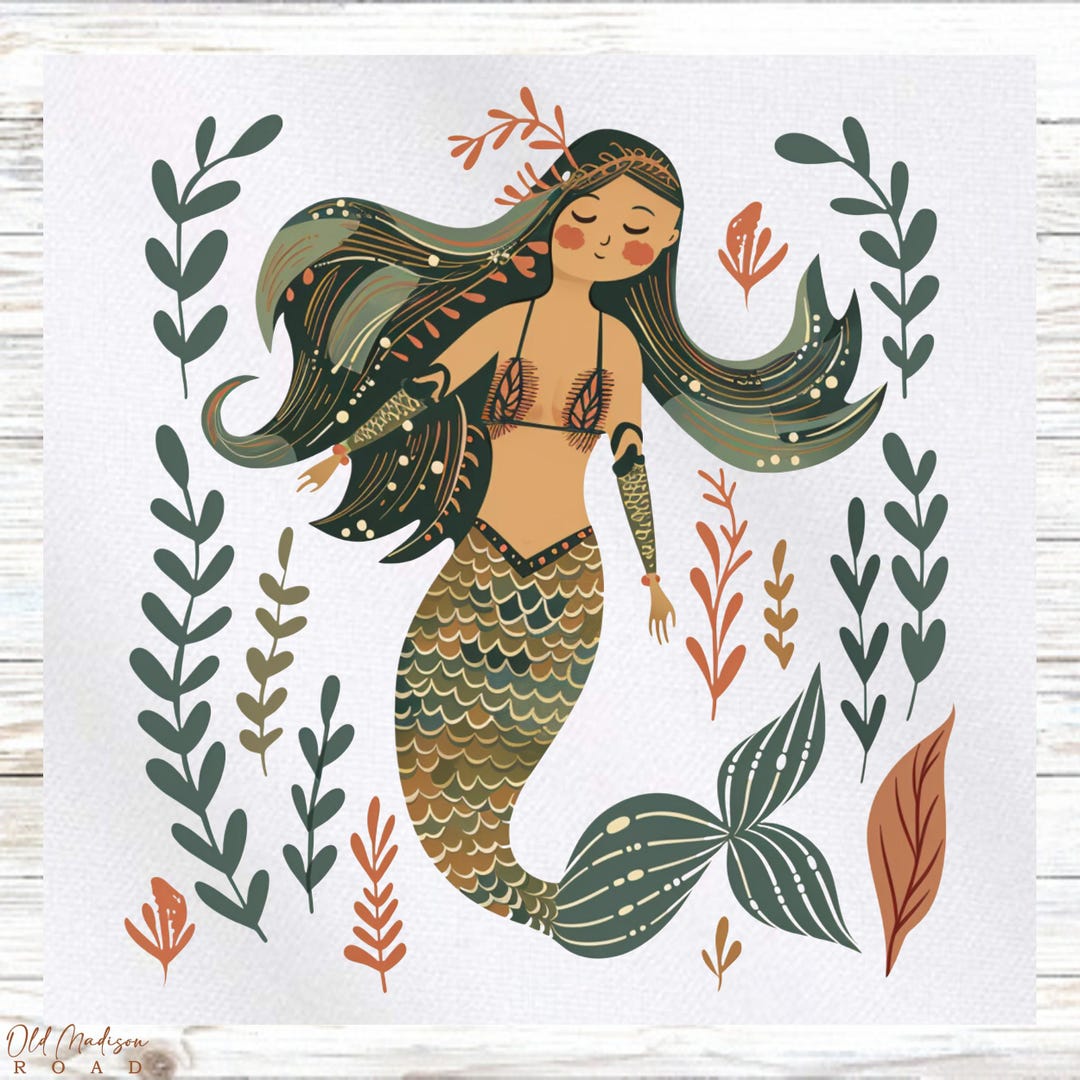 Beach Themed Fabric Panel - Mermaid Fabric Panel- Quilt Panel ...