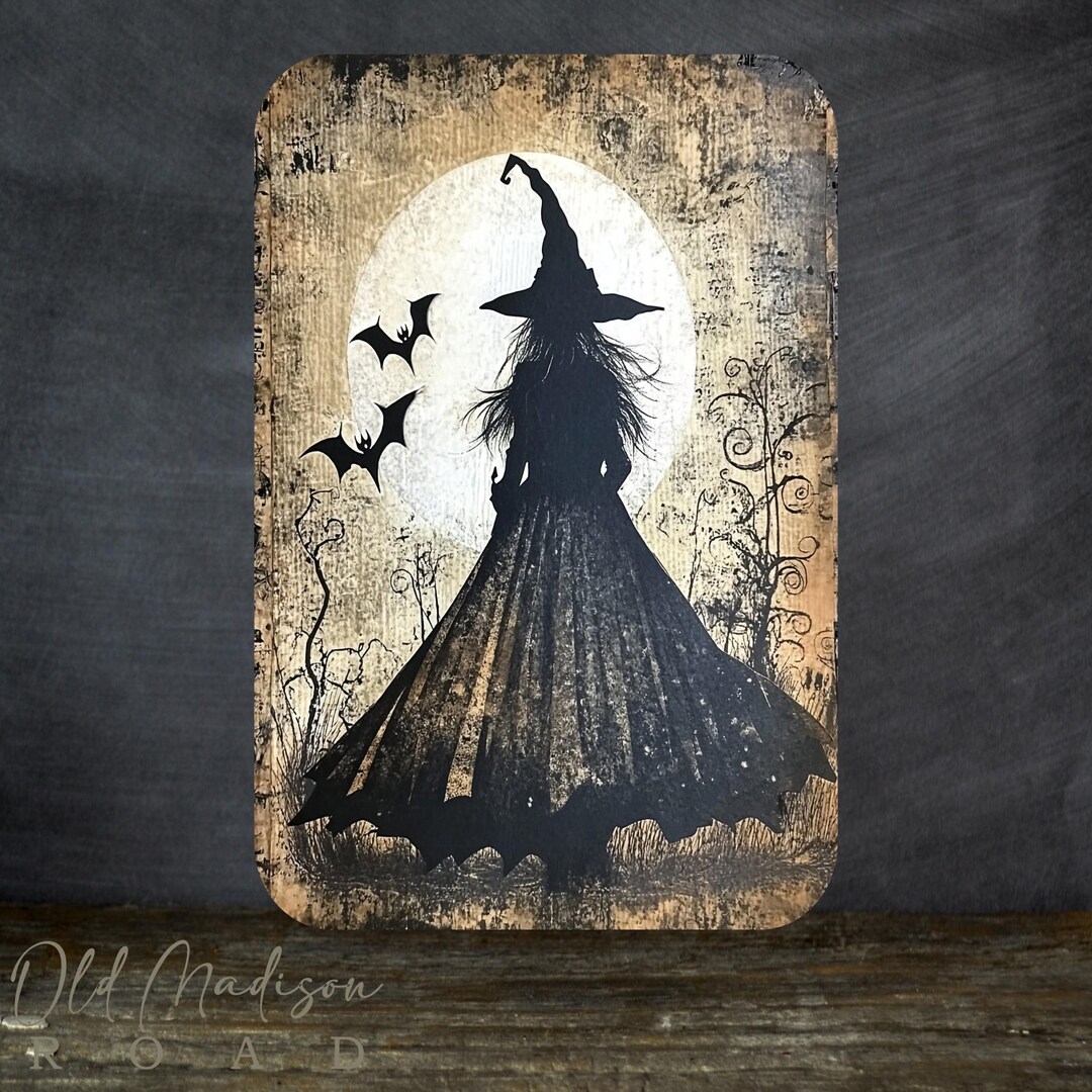 Halloween Metal Sign - Witch Sign - Metal Sign - Full Moon Metal Sign ...
