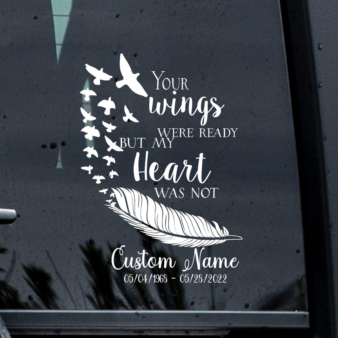 Your Wings Were Ready Bereavement Car Decal Doves Memorial Car Decal ...