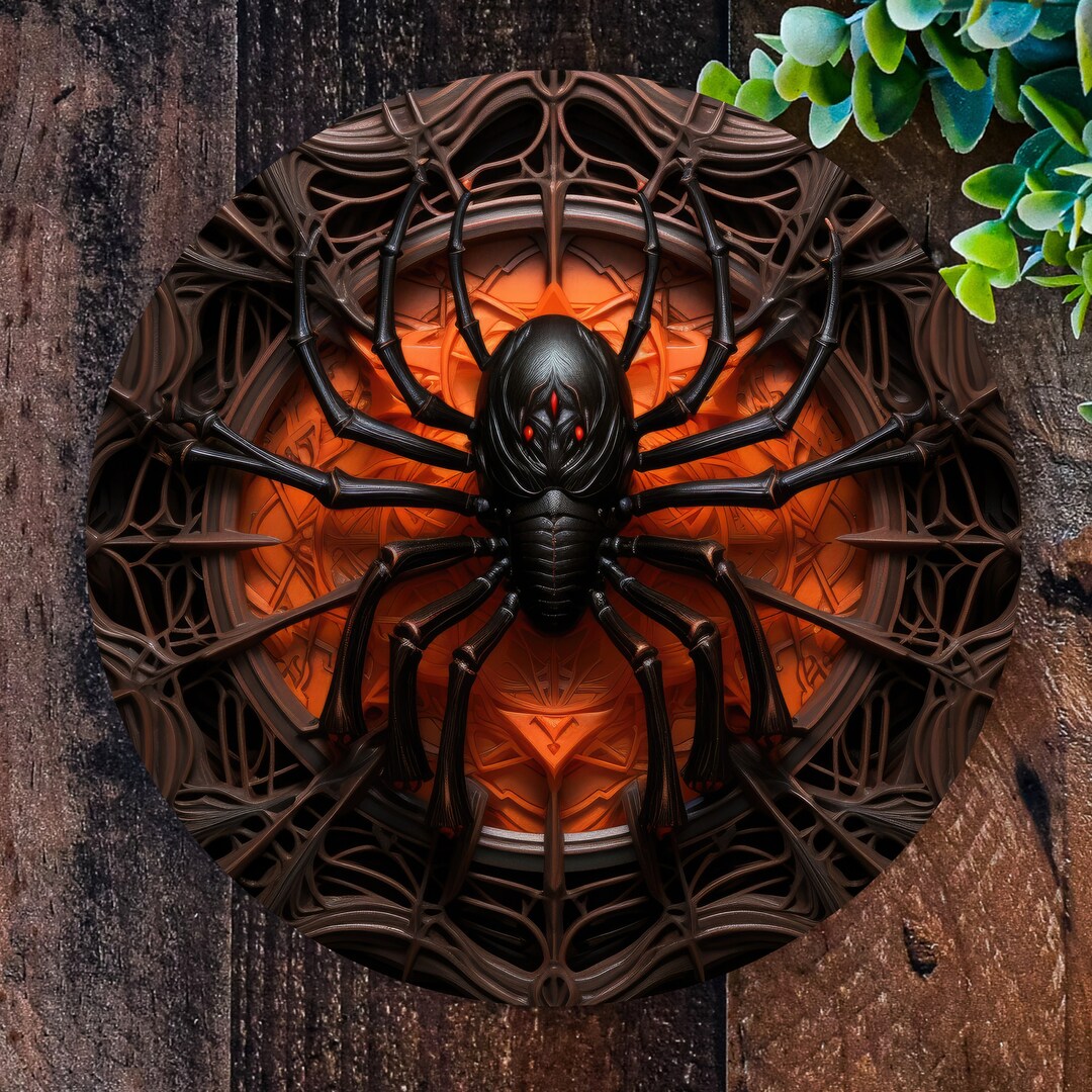 Black Widow Wreath Sign, Halloween Wreath Sign, Round Wreath Sign ...