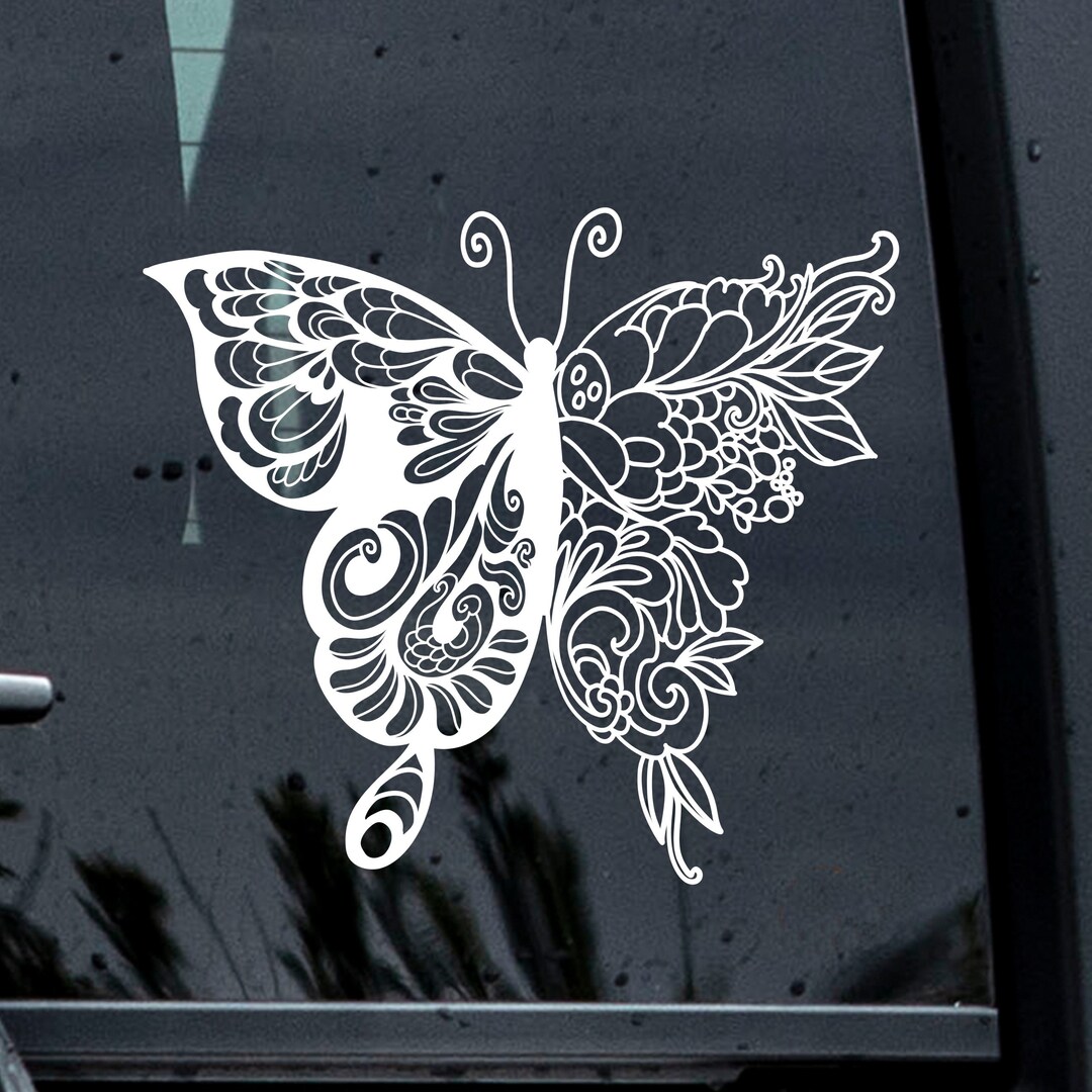 Butterfly Decal, Butterfly Car Decal, Butterfly, Simple Butterfly Decal ...