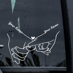 Couples Hands Car Decal - Holding Hands Car Decal - Personalized ...