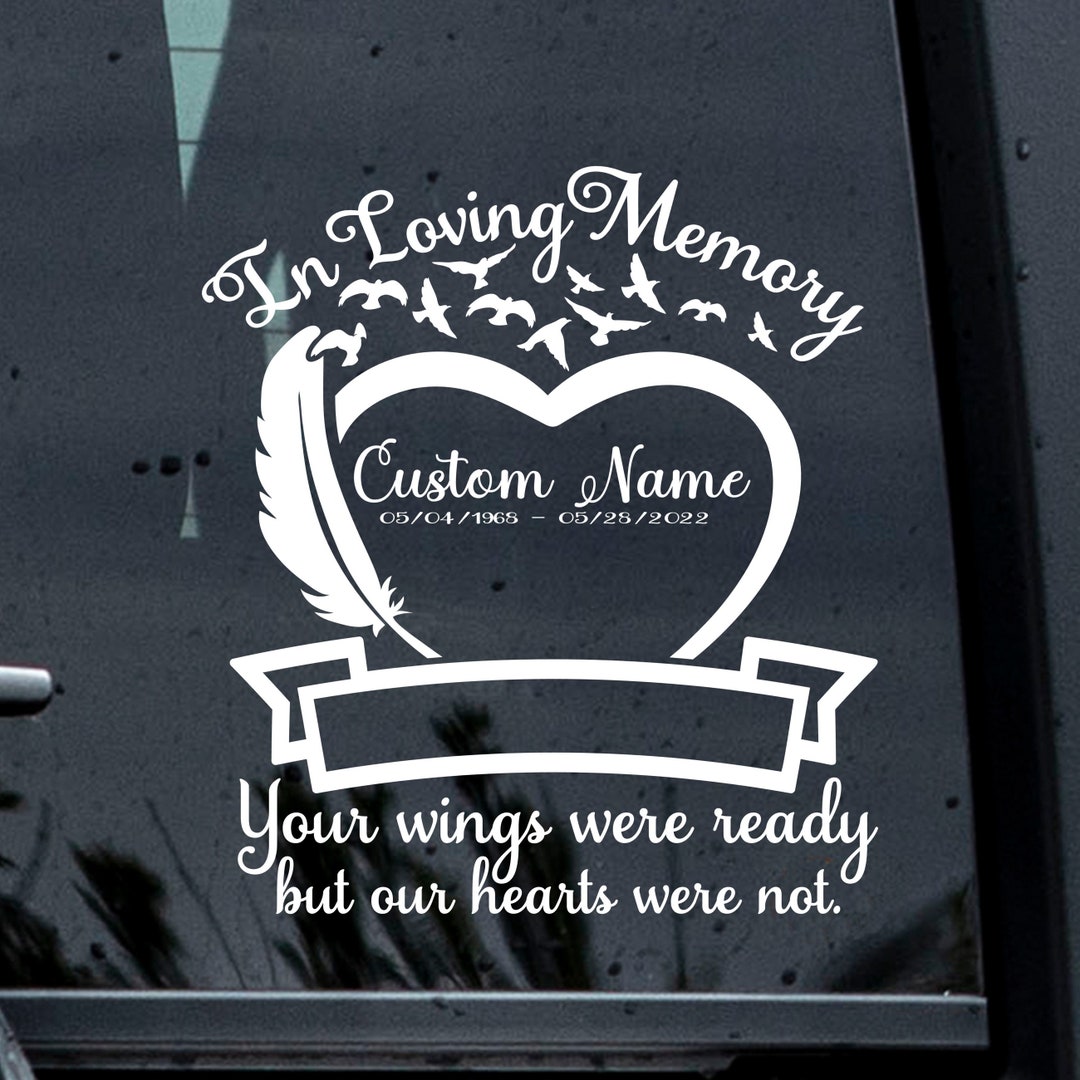 Memorial Car Decal, Bereavement Car Decal, in Loving Memory Memorial ...