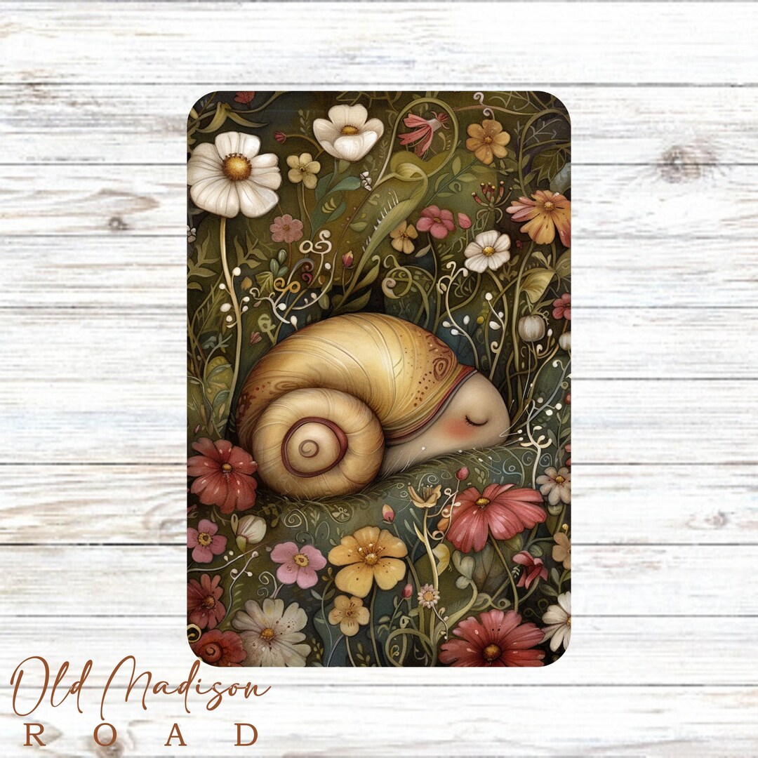 Snail Sign - Animal Sign - Dark Floral Sign - Snail Metal Sign ...