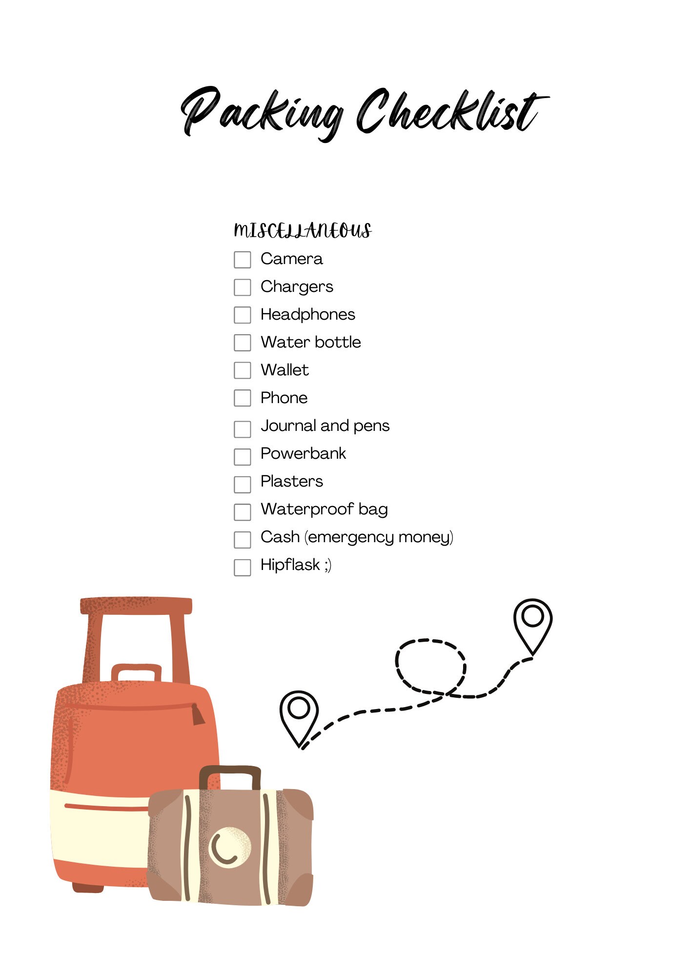 Simple and Easy Printable Travel Checklist | Make That Road Trip Happen ...