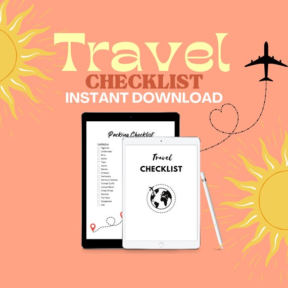 Simple and Easy Printable Travel Checklist Make That Road - Etsy