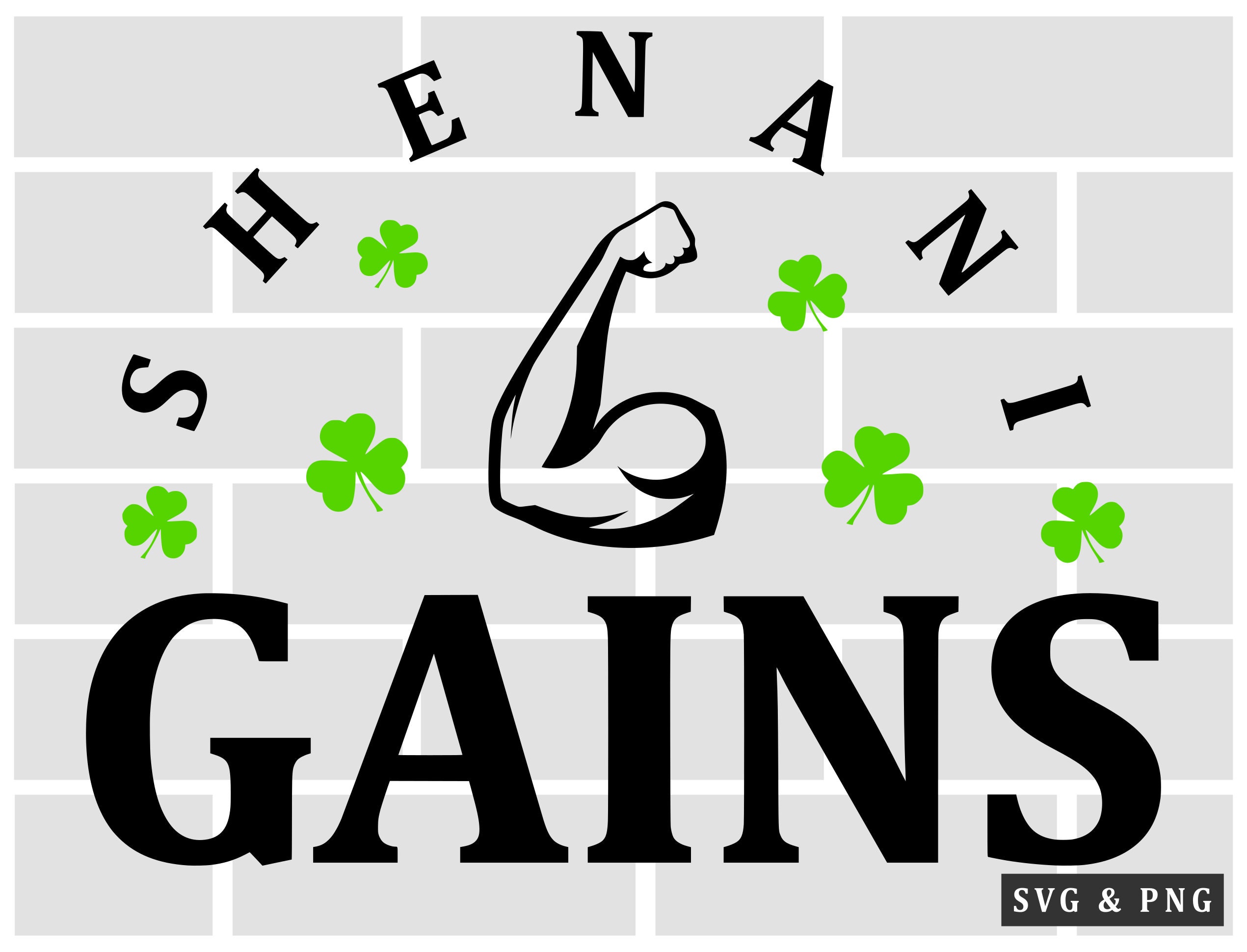 Shenani Gains SVG St Patrick's Fitness SVG - Etsy