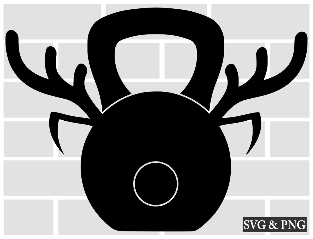 Reindeer Kettlebell SVG Christmas Workout SVG Holiday Fitness SVG ...