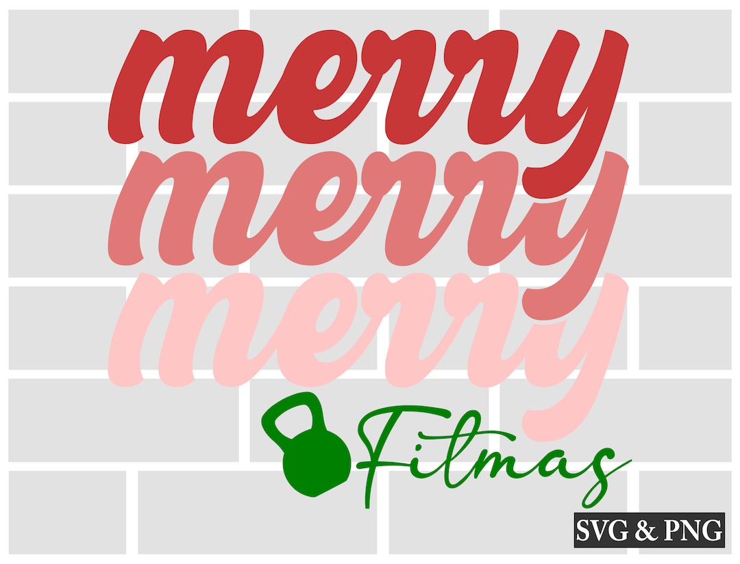 Merry Fitmas SVG Christmas Workout SVG Holiday Fitness SVG Kettlebell ...