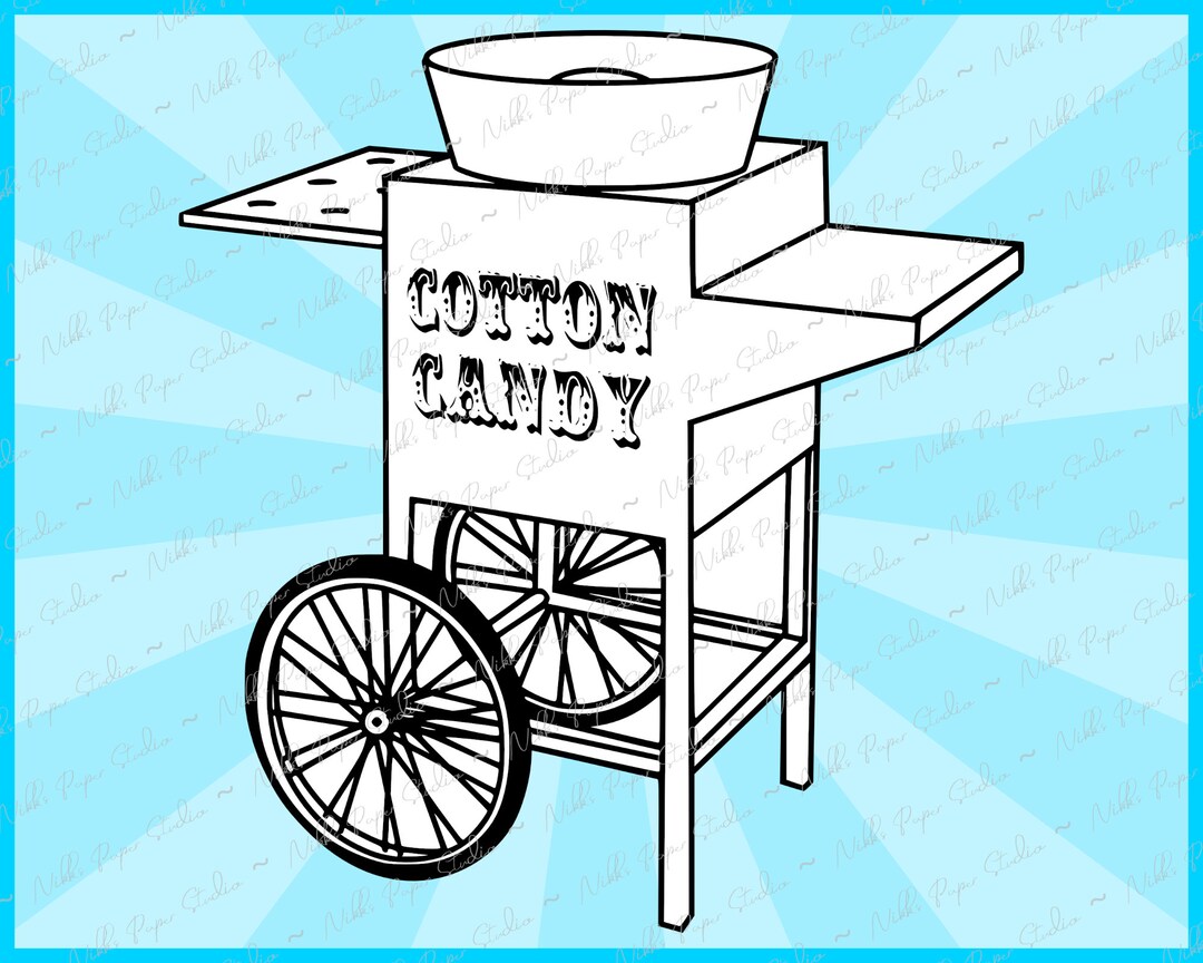 Cotton Candy Machine Digital Printable Stamp and SVG - Instant Download ...