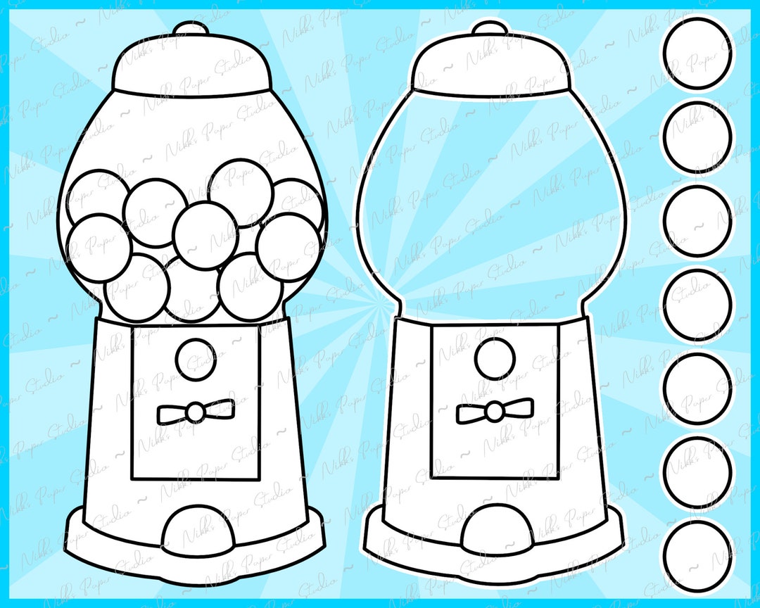 Gumball Machine Digital Printable Stamps and SVG Files - Etsy