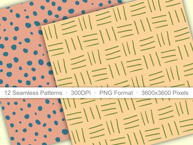 70's Vibes Digital Paper Boho Seamless Patterns 12 - Etsy