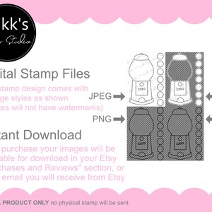 Gumball Machine Digital Printable Stamps and SVG Files - Instant ...
