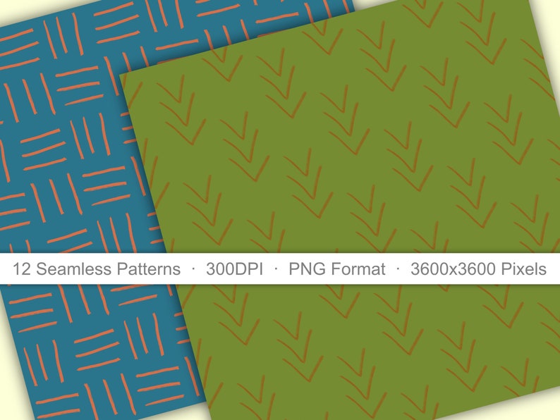 70's Vibes Digital Paper Boho Seamless Patterns 12 - Etsy