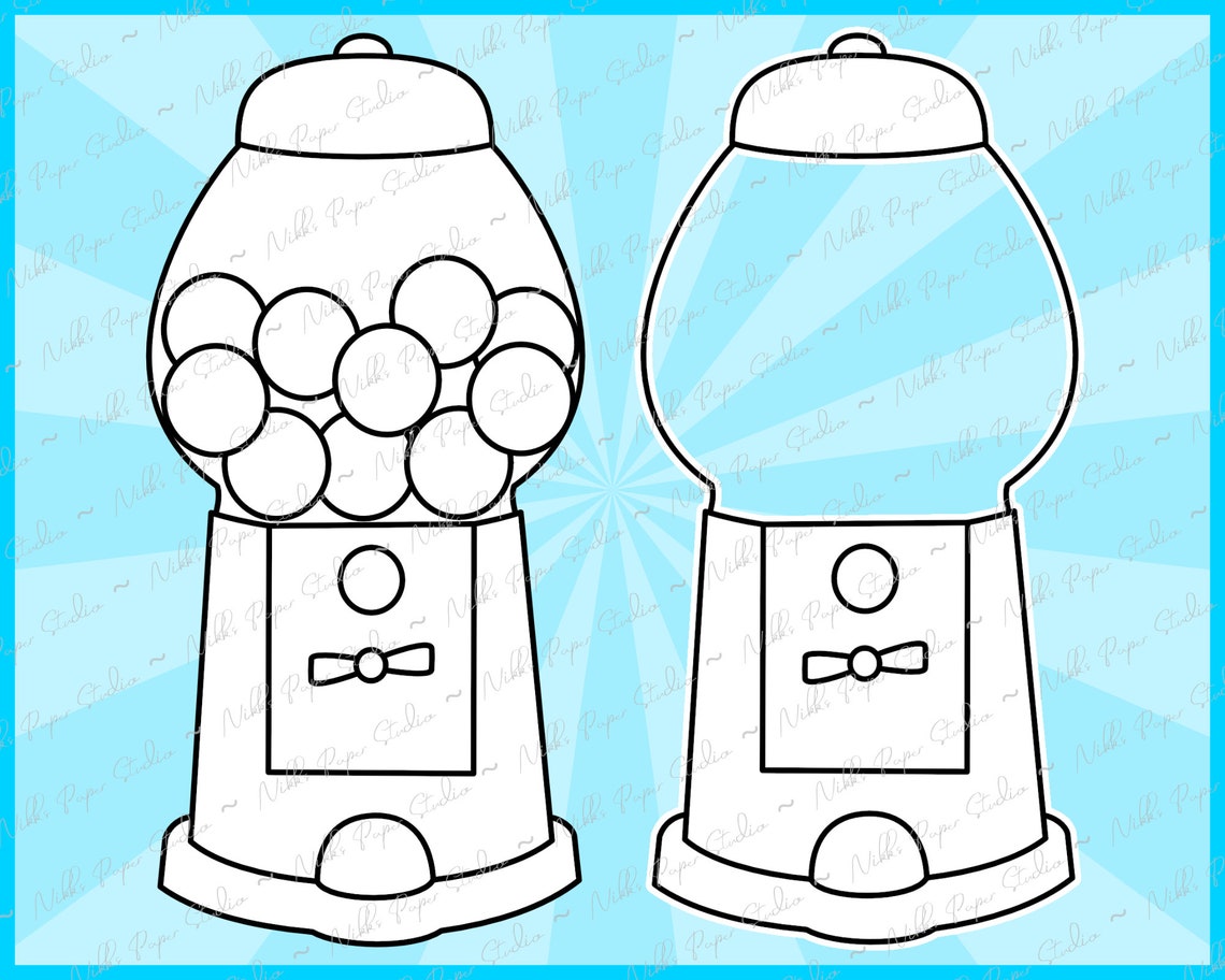 Gumball Machine Digital Printable Stamps and SVG Files - Instant ...