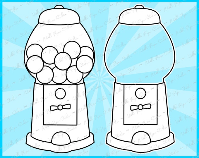 Gumball Machine Digital Printable Stamps and SVG Files - Instant ...
