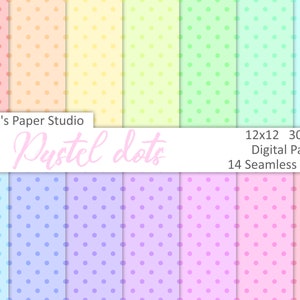 Pastel Dots Digital Paper Bundle Seamless Pattern - Etsy
