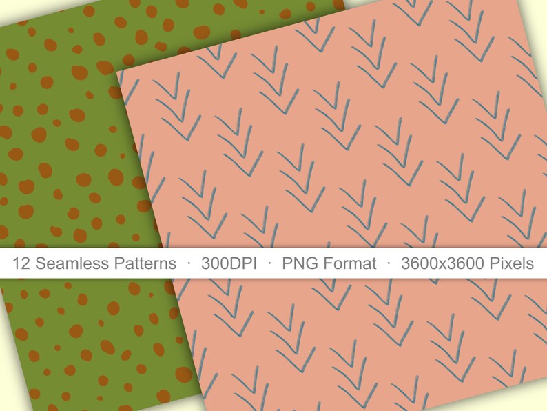70's Vibes Digital Paper Boho Seamless Patterns 12 - Etsy