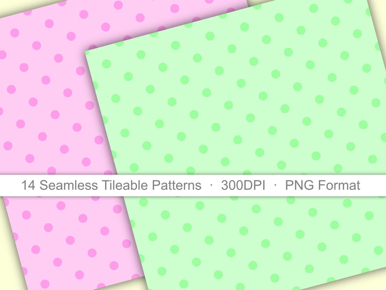 Pastel Dots Digital Paper Bundle Seamless Pattern - Etsy